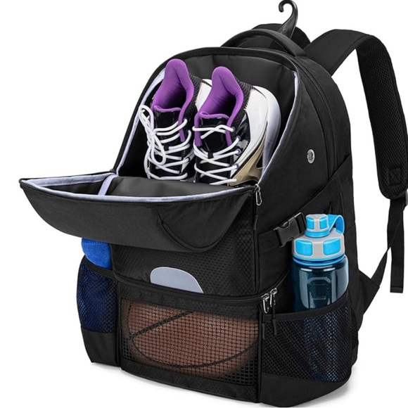 Bags | Black Sports Backpack With Shoe Compartment For Your Basketball ...